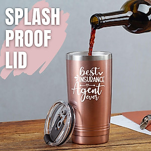 Onebttl Insurance Gifts for Women, Best Insurance Agent Ever, Stainless Steel Tumbler 20oz, Birthday Chiristmas Gifts for Women, Coworker, Boss