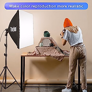 Torjim Softbox Lighting Kit, 27" x 27" Professional Photography Lighting Kit with 85W 3000-7500K E26 LED Bulbs, Continuous Lighting System Kit for Portrait, Product, Video Recording & Photography