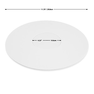RAIIYA Acrylic Turntable White Slipmat - for 12'' LP Player, Anti-Static, Improved Audio, Less Vibration Complete with Microfiber Cloth (RA-VYL-WH1)