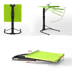 WYKDD Folding Laptop Table Black with Adjustable Height and Tilt Angle Portable Gaming Computer Desk Tablet Stand Tray