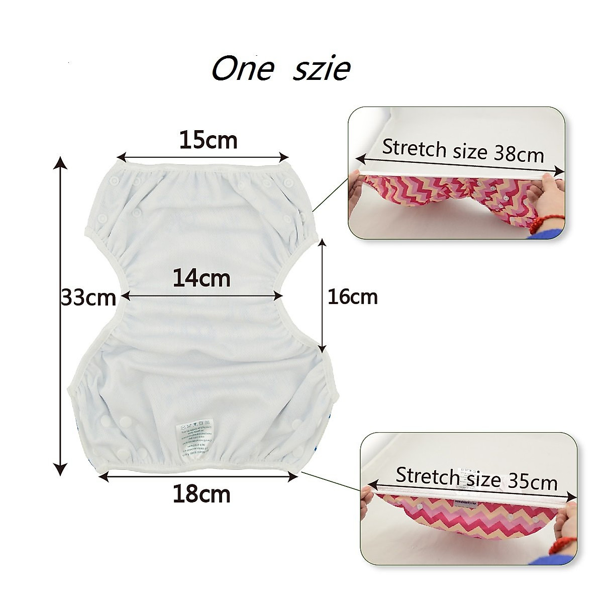 ALVABABY Swim Diapers 2pcs Reusable Adjustable & Washalbe for Boys & Girls 0-2 Years Baby Boy DYK13-14