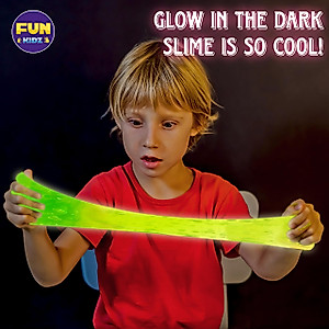 35.16 FL OZ Glow in The Dark Slime for Kids 6+, FunKidz 1040 ML Large Slime Pack Neon Colors Slime Kit Green Blue Pink Yellow Big Slime Gifts for Boys Girls Birthday Party
