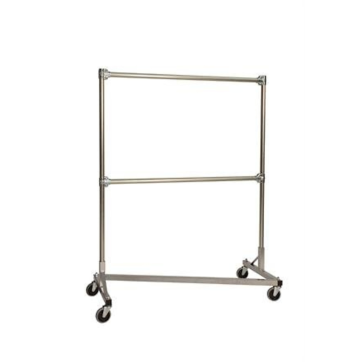 Quality Fabricators Heavy Duty Z-Rack 48 in. Double Rail Garment Rack in Silver [Kitchen]