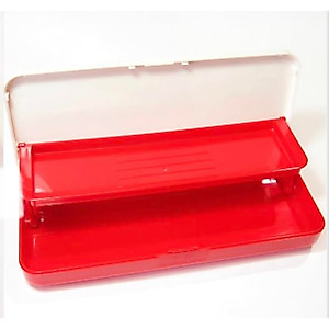 Bandal & Neoul KITTY's 2 Layer Levered Pencil Case - 2 Designs (Polka dots in red)