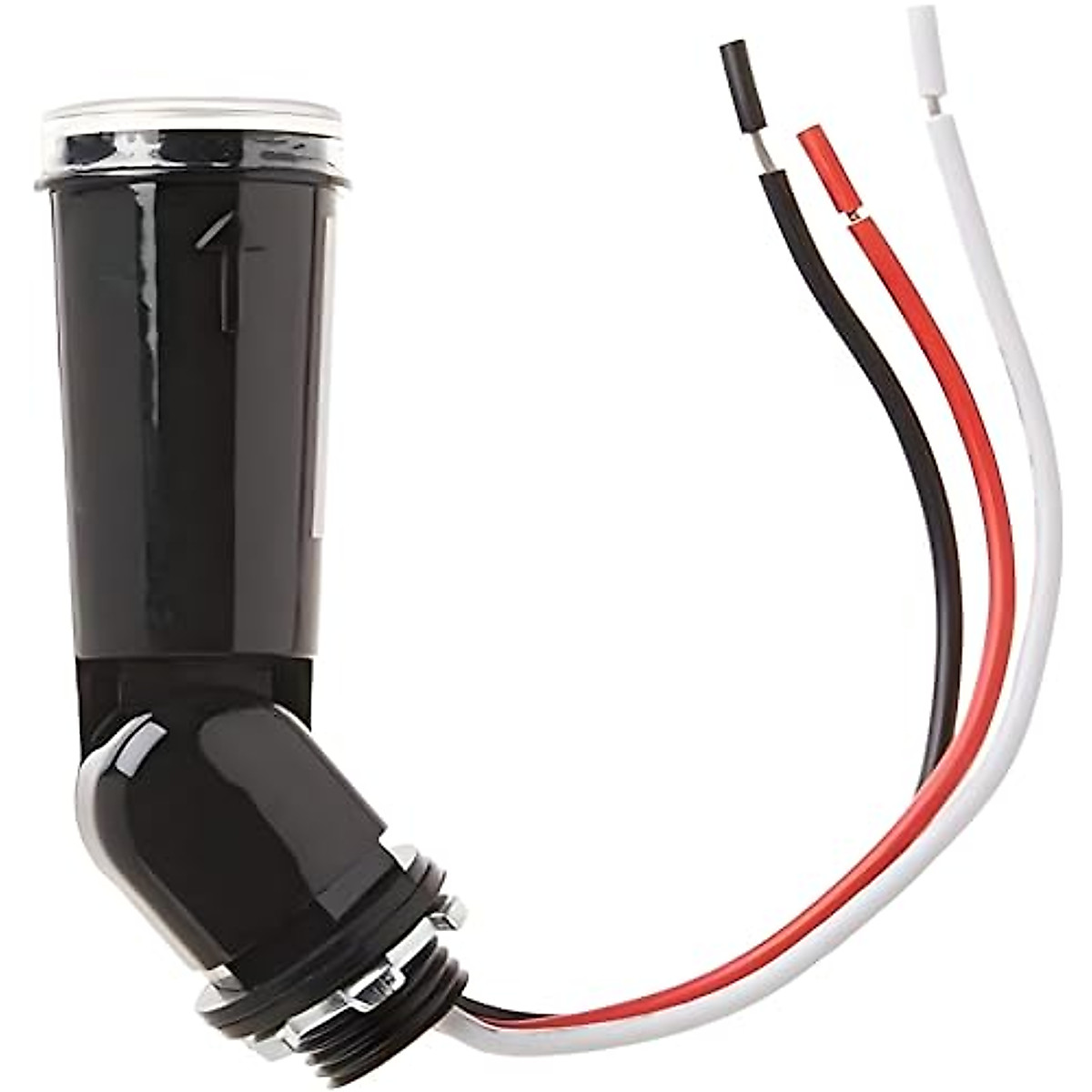 Outdoor Conduit Lighting Control with Photocell and Swivel Mount (Hardwired, Black), Photocell Light Sensor for Outdoor Lighting, Defiant Outdoor Timer, EZ-349A