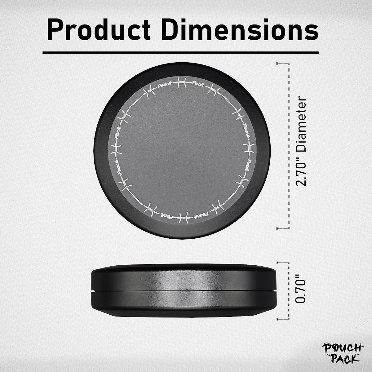 Pouch Pack - Metal Container for Zyn | Zyn Metal Can | Zyn Holder | Zyn Can | Aluminum Zyn Container | Snus Can | Zyn Tin | Zyn Case | Gift for Him | Caffeine Pouches | Black - (Single Compartment)