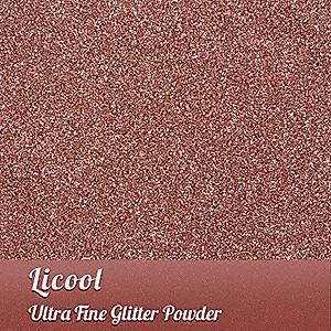 Holographic Fine Glitter, 100g/3.5oz Extra Fine Glitters Powder Packs for Resin, Craft Glitter for Tumblers Candle Slime Making, Festival Body Face Eyeshadow Nail Glitter (Rose Gold)