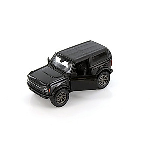 Compatiable with Kinsmart 2022 Ford Bronco Hardtop 1:34 Scale Diecast Model Car (Set of 4, red Black Blue and Yellow)
