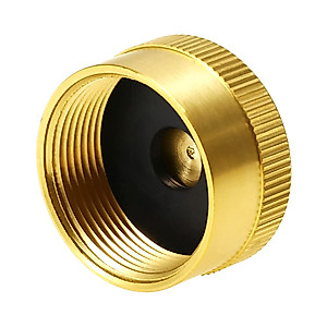 ANPTGHT 6pcs Refill Propane Bottle Cap Solid Brass 1lb Propane Tank Sealed Cap Universal All One Pound Cyliders Gas Tank Protect Caps for Camping Outdoor Cooking