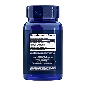 Life Extension Ginkgo Biloba Certified Extract™, 120 mg, helps maintain memory & cognition, gluten-free, non-GMO, vegetarian, 365 capsules