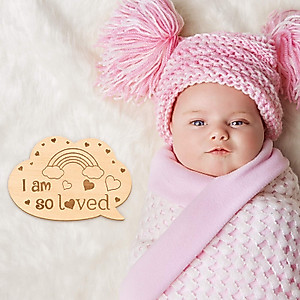 13 Pieces Baby Monthly Milestone Cards Wooden Baby Milestone Sign Baby Gift Sets First Year Growth Cards Newborn Photo Card Props