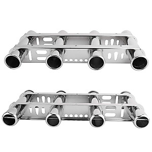 NovelBee 316 Stainless Steel 4 Tubes Fishing Rod Holder for Boat Marine Kayak Yacht