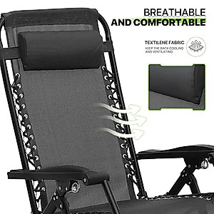 Magshion Outdoor Rocking Chairs 2 Pack Lounge Patio Rocking Chair Zero Gravity Outdoor Folding Recliner Foldable Lounge Chair for Patio Poolside and Camping, Support up to 330 lbs (Black)