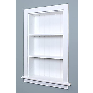 Fox Hollow Furnishings 14x24 Aiden Wall Niche (White w/Beadboard Back)