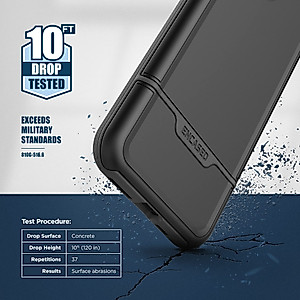 ENCASED Heavy Duty iPhone 14 PRO MAX Case with Screen Protector, Ultra Protective Military Grade [10Ft Drop Rated] Dual Hybrid Rugged Cover (Rebel Series) (Black)