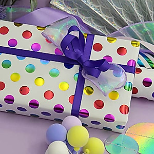 Blavermant Birthday Wrapping paper rolls, Gift Wrapping Paper Mini Roll - 17" X 10 ft Per roll, 3 Colorful Designs for Birthday