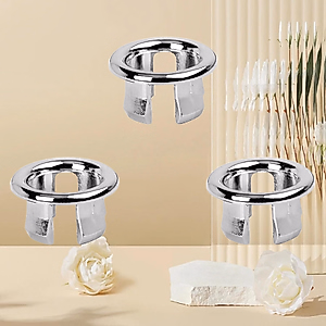 Alovexiong 6 Pack Bathroom Basin Sink Round Hole Trim Chrome Overflow Cover Rings Hole Insert in Cap Hollow Ring Triangle for Hole Diameter Replacement Ceramic Pots for Home,Sink,Bathroom,Kitchen