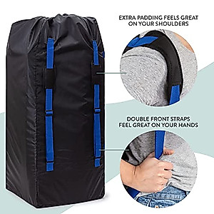 Fam Adorbs Gate Check Stroller Bag for Airplane Travel Durable & Convenient Nylon Stroller Travel Bag with Backpack Straps - Perfect Stroller Cover for Umbrella Stroller & Single to Double Stroller