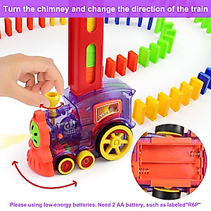 Domino Train, Domino Blocks Set, Building and Stacking Toy Blocks Domino Set for 3-7 Year Old Toys, Boys Girls Creative Gifts for Kids