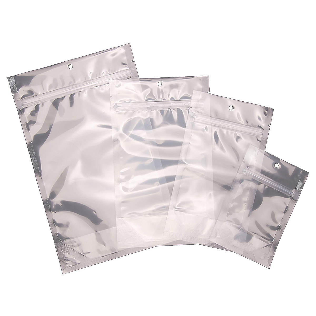 PackFreshUSA: Clear Stand Up Pouch Bags - Professional Flexible Packaging - Resealable - Seal-Top - Heat-Sealable - Hang Hole - Tear Notch - Medium 5 x 8 x 3 in - 100 Pack