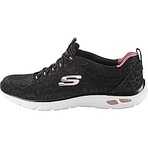 Skechers Women's Empire D'lux-Spotted Sneaker, Black/Rose/Gold, 7.5 M US