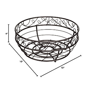 iDesign Twigz Wire Fruit Bowl Centerpiece for Kitchen and Dining Room Countertops, Tables, Buffets, Refrigerators, Bronze