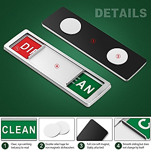 Dishwasher Magnet Clean Dirty Sign Shutter Only Changes When You Push It Non-Scratching Strong Magnet or 3M Adhesive Options Indicator Tells Whether Dishes are Clean or Dirty (Silver)