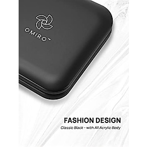 OMIRO Folding Compact Mirror, 1X/10X Magnification 3½” Pocket Size Square Hand Mirror for Travel Makeup (Black)