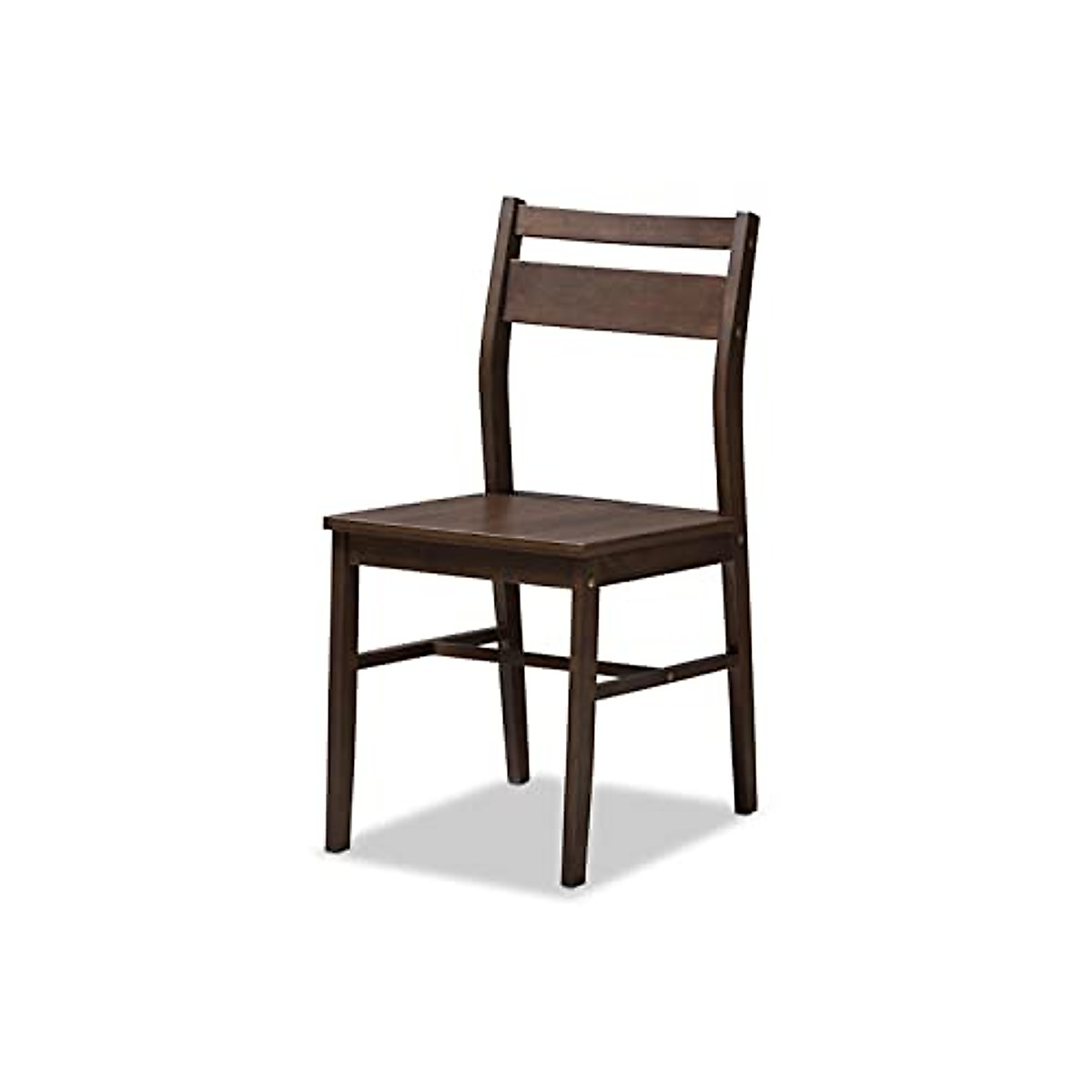 Baxton Studio Lovy Modern and Contemporary Walnut-Finished 5-Piece Dining Set/Contemporary/Brown/Medium Wood/Rubber Wood