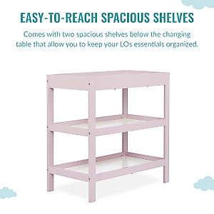 Dream On Me, Ridgefield Changing Table, Blush Pink and White, 33.5x16x33.5 Inch (Pack of 1)