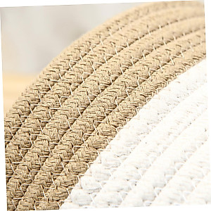 GRIRIW 1pc Khaki Fashion Design Sundries Storage Basket Desktop Cotton Rope Toy Basket