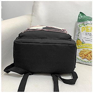 Cute Y2K Backpack Daily Use, Kawaii Aesthetic Harajuku Durable Shoulder Bag Daypack Bookbag Hiking Travel Backpack (black)