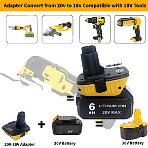Epowon 2Packs DCA1820 Battery Adapter Compatible with Dewalt 18V Tools, Convert 20V Battery DCB200 DCB201 DCB203 DCB203BT DCB204 DCB205 DCB206 to Replacement for 18V Battery