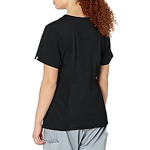 Cherokee Round Neck Scrub Tops for Women – 4-Way Stretch with Certainty Fabric Technology*, Superior Performance and Comfort, Infinity Uniforms Plus Size 2624A, 2XL, Black