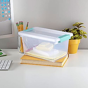Sterilite 19628604 Medium Clip Clear Storage Box With Latched Lid - 11"L x 6-5/8"W x 5-3/8"H