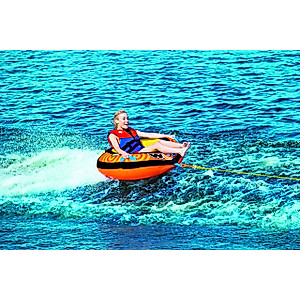 WOW Sports - Lil' Skipper Inflatable Towable Tube - 1 Rider - Perfect For Kids & Adults - Soft Top - Boating Accessory