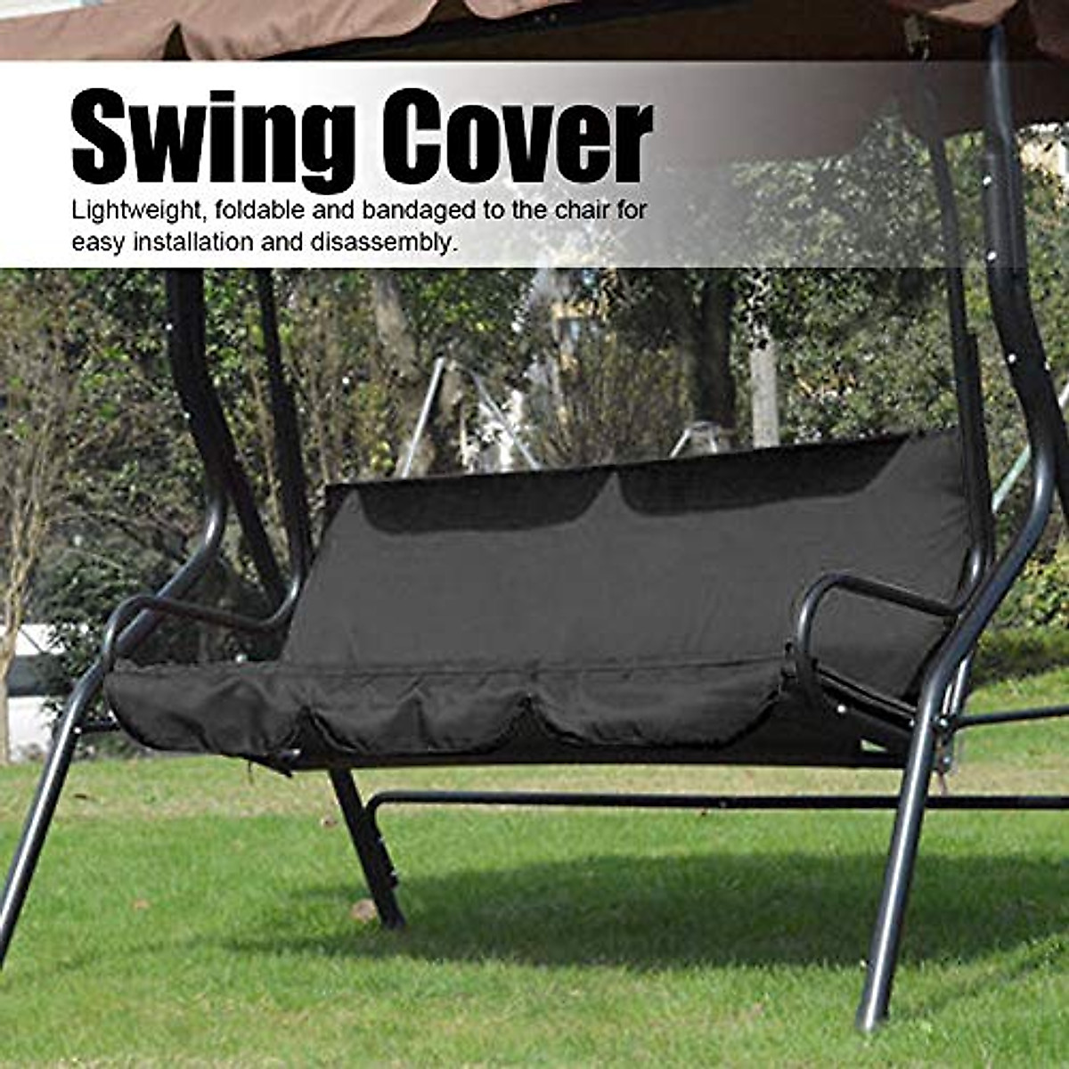 Outdoor Patio Swing Chair, Canopy Swing with Removable Cushion and Weather Resistant Powder Coated Steel Frame, Suitable for Patio, Garden, Poolside, Balcony, Backyard