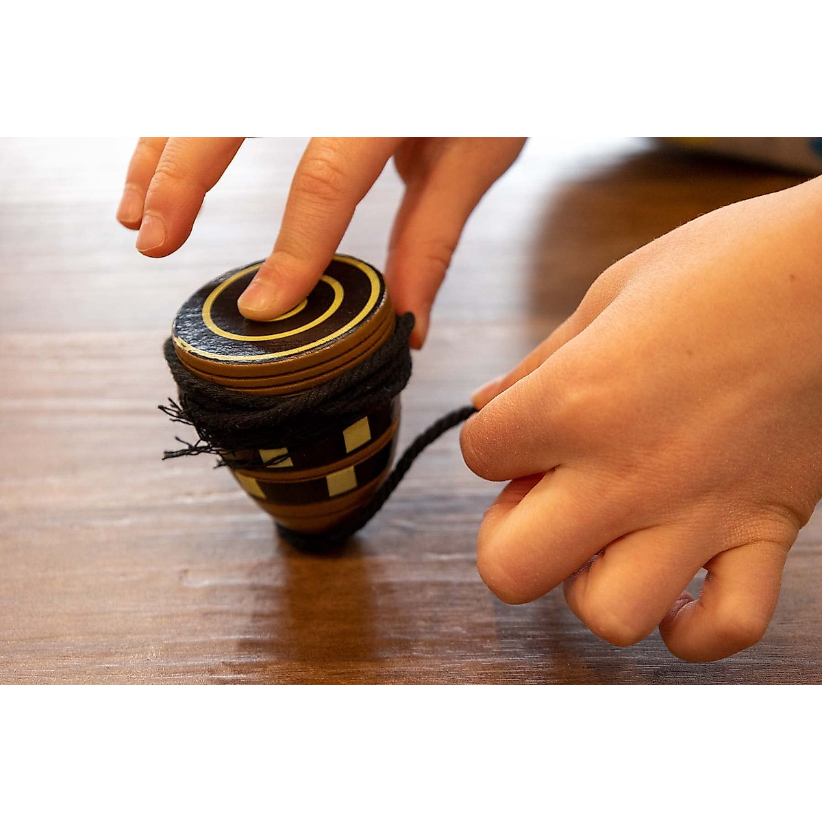 Ancient Toys – Wooden Spinning Top - King TUT’s Top - Perfect Way to Introduce History with Toys Used by Children Thousands of Years Ago. Packaged in Attractive Gift Box with Spinning String!