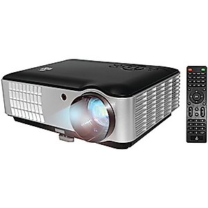 Full HD 1080p Video & Cinema Home Theater Projector - Built-in Stereo Speaker, LCD + LED Lamp, Keystone Adjust, Digital Multimedia, 2xHDMI, 2xUSB & VGA Inputs for TV PC Game Business Computer & Laptop