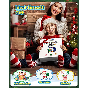 TECJOE Water Doodle Mat, 39 × 31 Inches Large Kids Painting Writing Water Drawing Mat, Mess Free Reusable Toddler Gift for Age 3 4 5 6 7 Years Old Girls Boys, Educational Toys Bring Magic Pens