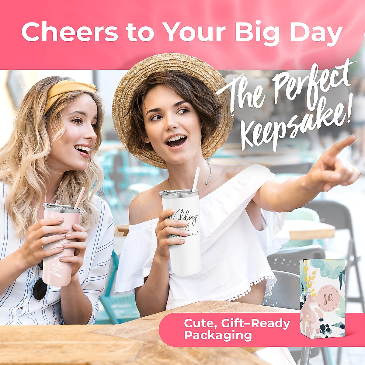 SassyCups Wedding Planning Cup | Vacuum Insulated Stainless Steel Tumbler for Bride to Be | Engagement | Newly Engaged Travel Mug for Future Mrs | Wedding Shower (22 Ounce, White)