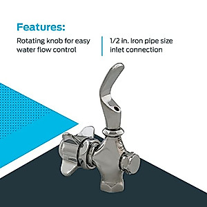 EZ-FLO 1/2 Inch IPS Self-Closing Drinking Fountain Faucet, Chrome, 10341LF