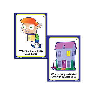 Super Duper Publications | WH Questions at Home Fun Deck | Communication and Social Skills Flash Cards | Educational Learning Products for Children