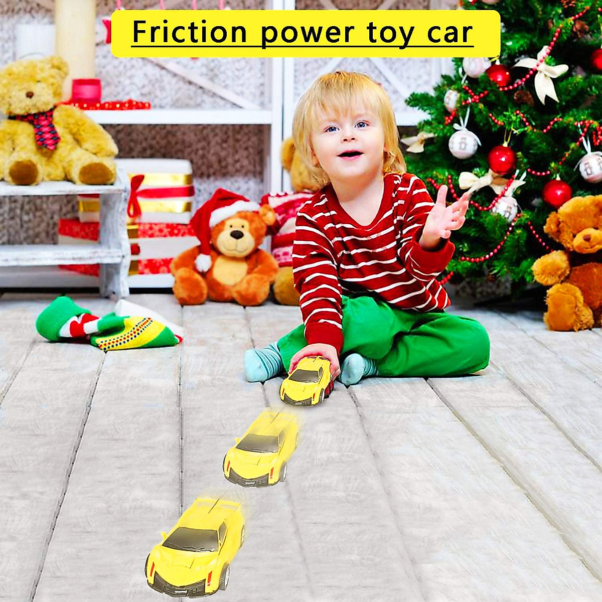 FQDVM Transforming Toy Cars - Robot Car Toy 2 in 1 Deformation Car- Inertia Toy Car Gift for Boys Girls Age 3+(Yellow)