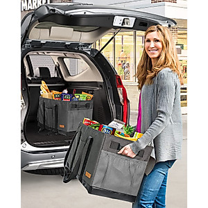 WONDAY Large Stand Up Utility Tote Bag, Reusable Grocery Bags Foldable with Waterproof Bottom, Extra Large Tote Bag with Handles and Pockets for Grocery Stores, Picnics, Beaches, Camping