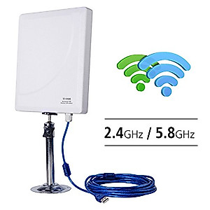TUOSHI Outdoor High Power Wi-Fi Antenna | Long Range USB WiFi Range Extender for PCs | Support 600Mbps AC 802.11ac Dual Band 2.4 & 5 GHz-Working with R658U WiFi Router