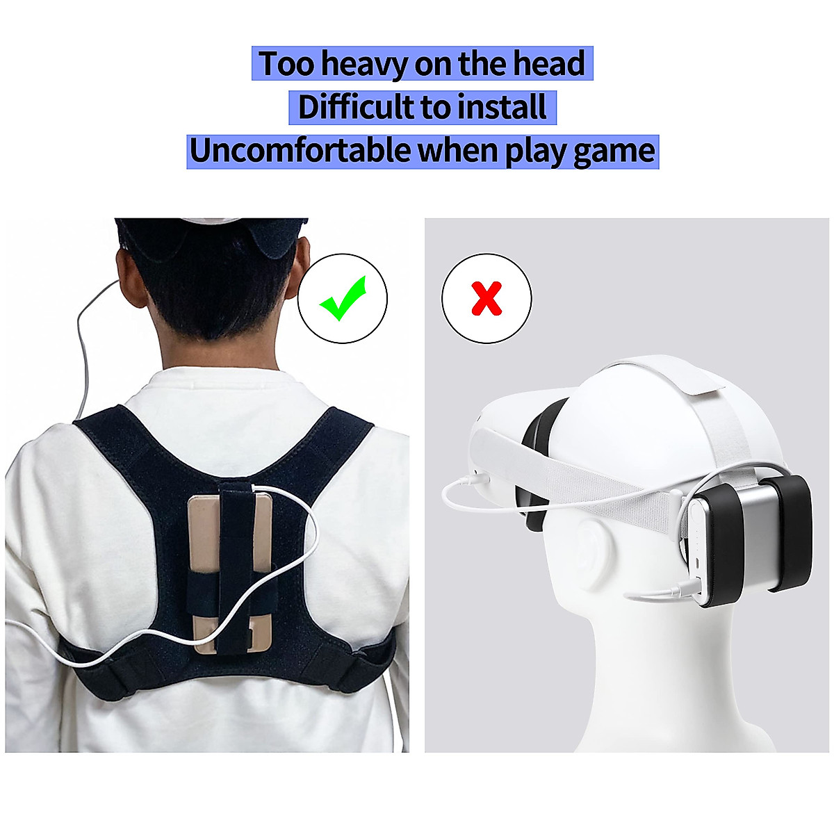 YRXVW Battery Strap for Oculus Quest 2, Adjustable Elasticity Power Bank Bandage Fixing Bracket Compatibly Multiple Sizes of Batteries Pack for Oculus Quest2