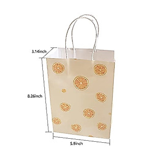 BaShiDer Yellow Gift Bags 16Pcs Lemon Gift Bags and Paper Bags with Handles for Party Favors(Lemon-Yellow)