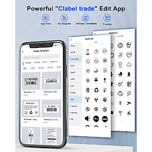 CLABEL 221D Bluetooth Barcode Label Printer: 2 Inch Desktop Label Maker Thermal Barcodes Printer for Address Shipping Warehouse with 1 Roll 40x30mm Label