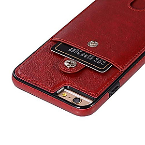 Jaorty PU Leather Wallet Case for iPhone 6 Plus/6S Plus Necklace Lanyard Case Cover with Card Holder Adjustable Detachable Anti-Lost Neck Strap for 5.5 inch Apple iPhone 6 Plus,iPhone 6S Plus,Brown